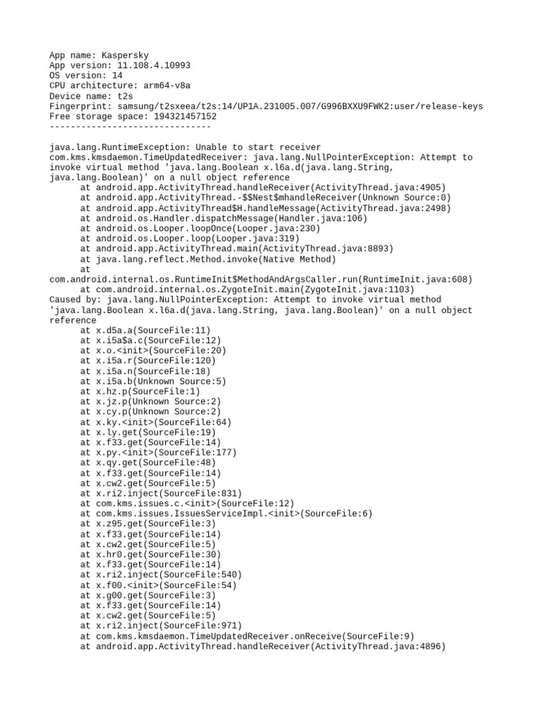 Stack Trace 20231220 13 11 30362 Pdf Java Programming Language Android Operating System