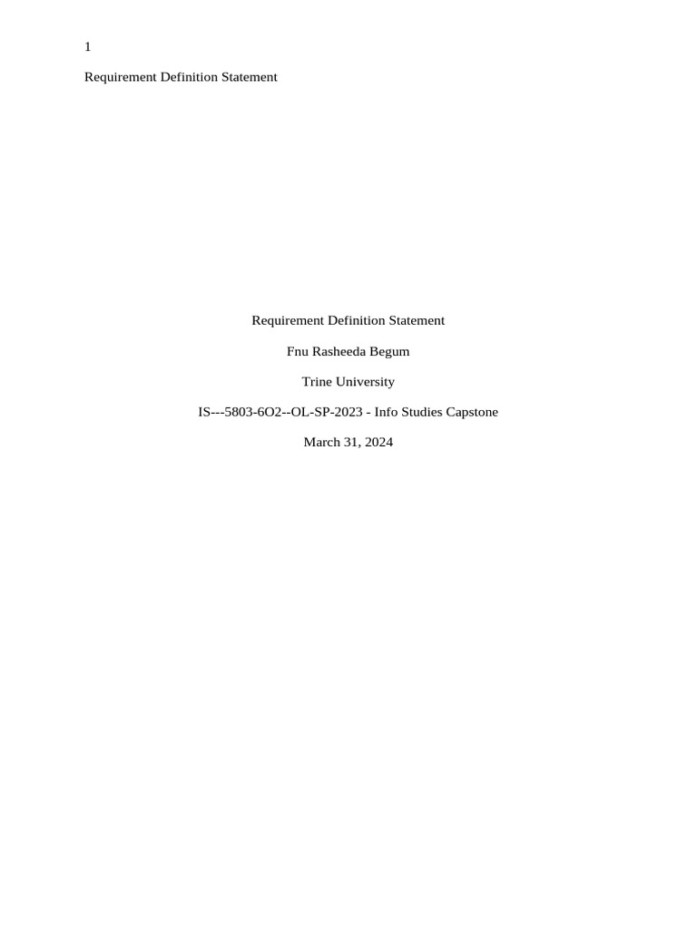 Requirement Definition Statement | PDF | Websites | Computing