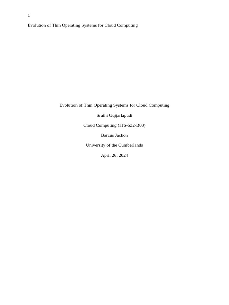 Thin OS: Cloud Computing's Future | PDF | Cloud Computing | Operating System
