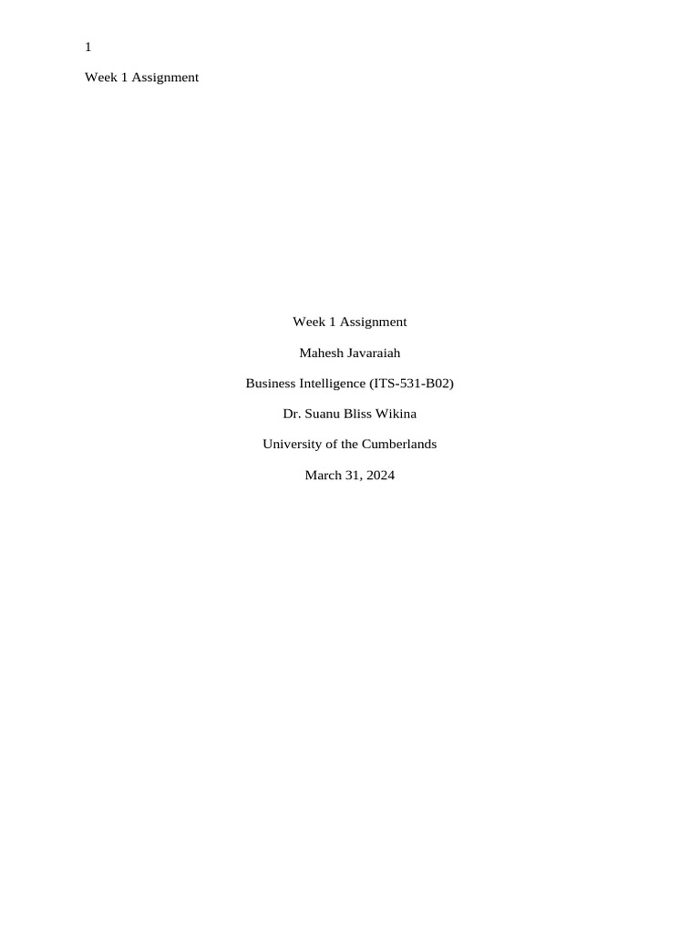 Week 1 Assignment | PDF | Artificial Intelligence | Intelligence (AI) & Semantics