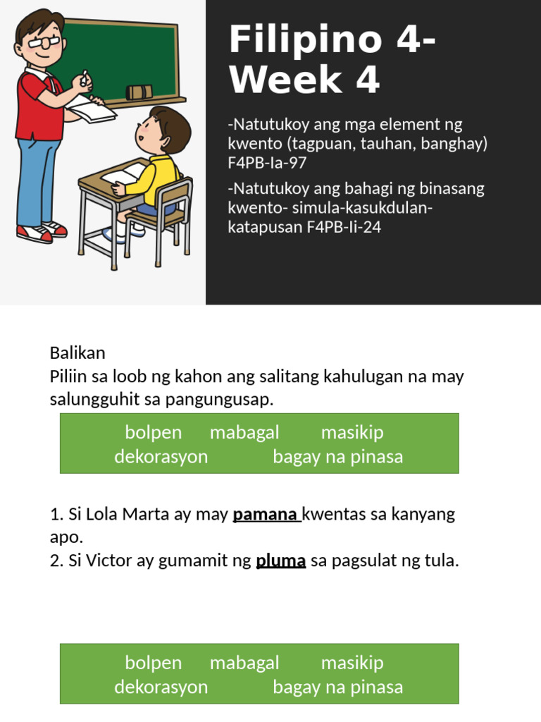 Filipino 4 - Week 4 | PDF