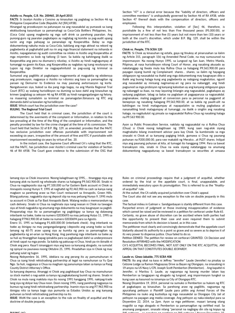 CaseDigest CLJ | PDF