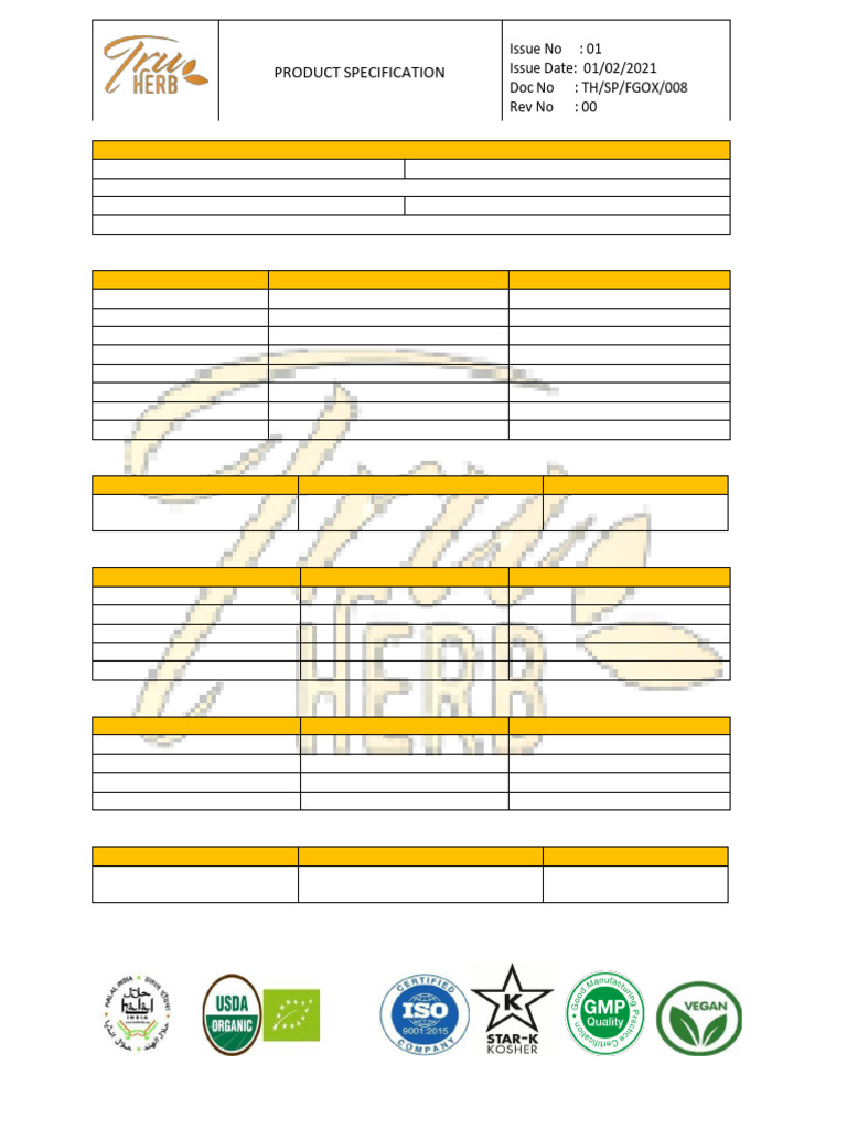 Black Pepepr Extract 95 - Spec | PDF