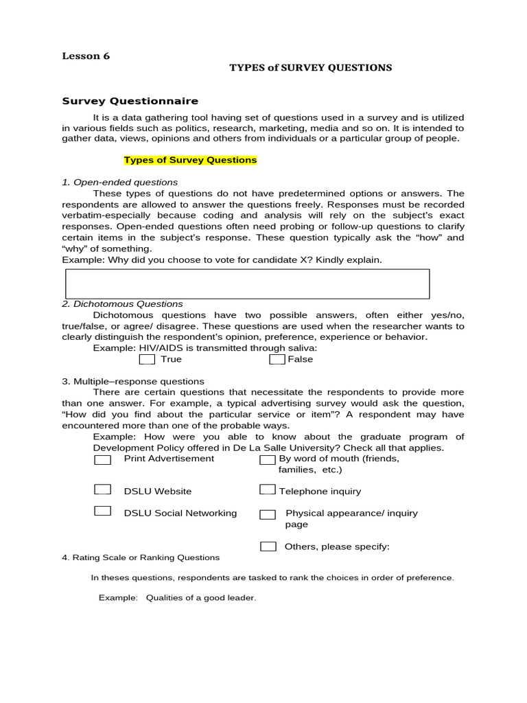 Dichotomous Questions in Surveys | PDF | Likert Scale | Cognition
