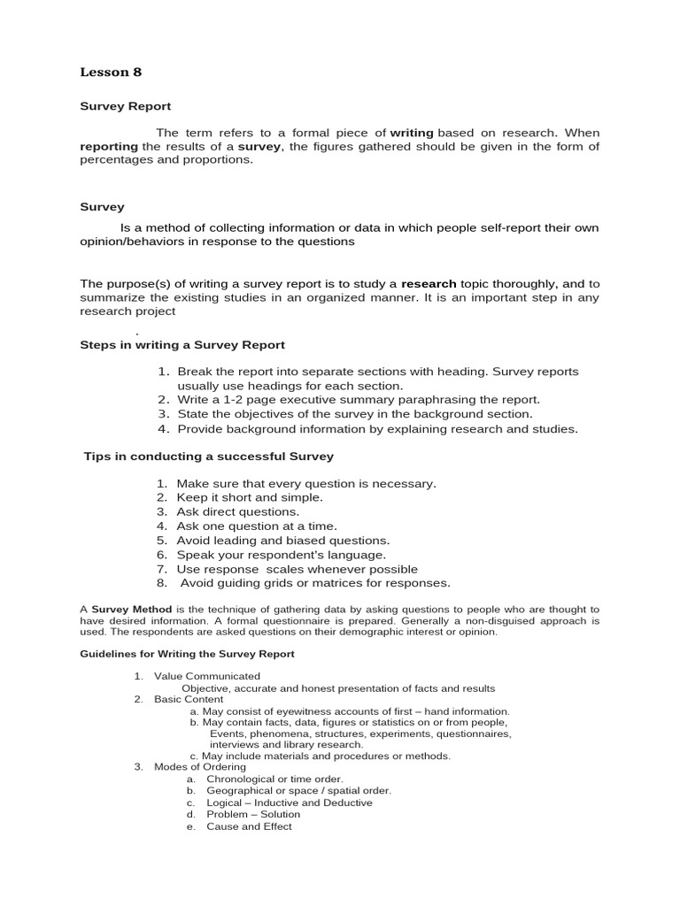 EAPP Q2 L8 Survey Report | PDF | Survey Methodology | Information