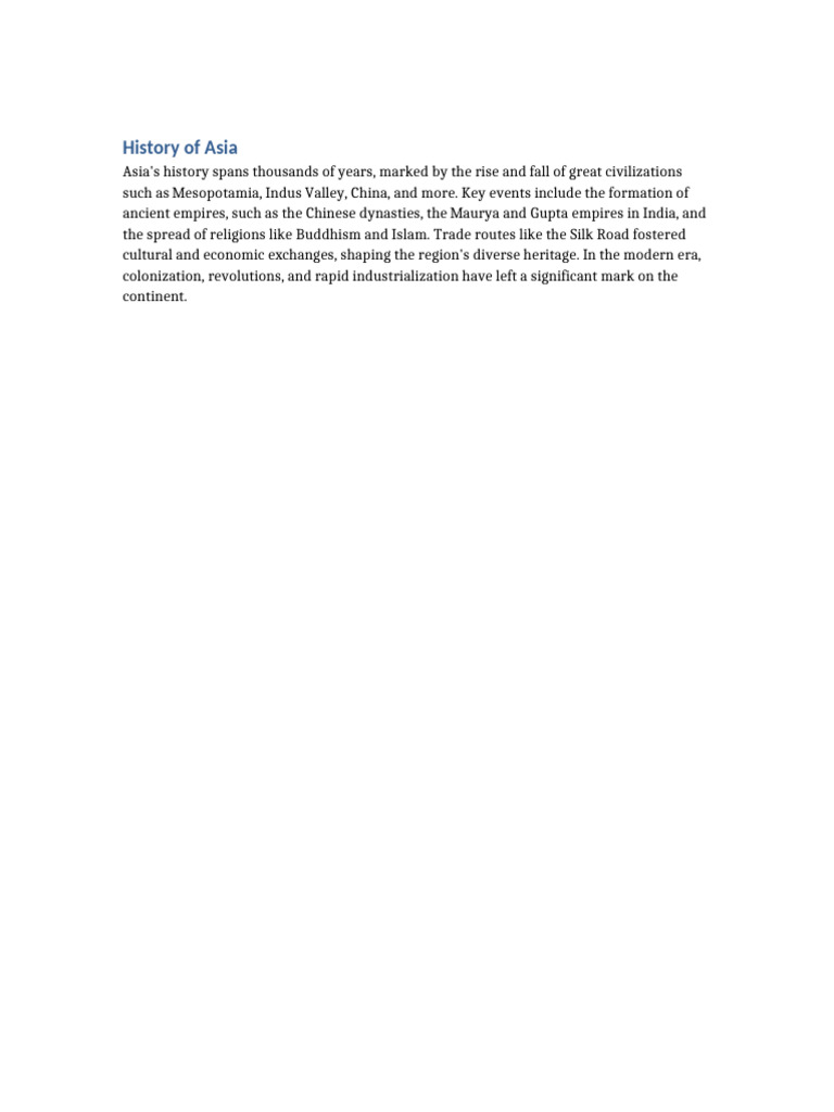 History of Asia | PDF