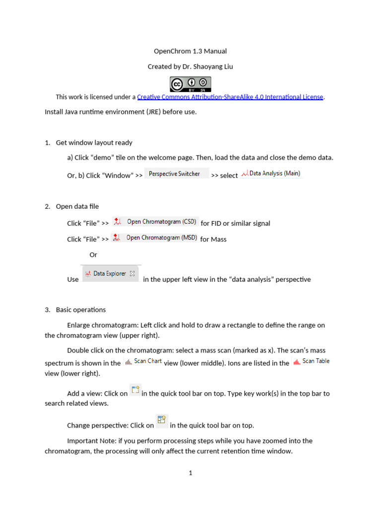 OpenChrom 1.3 Manual | PDF | Software | Computing