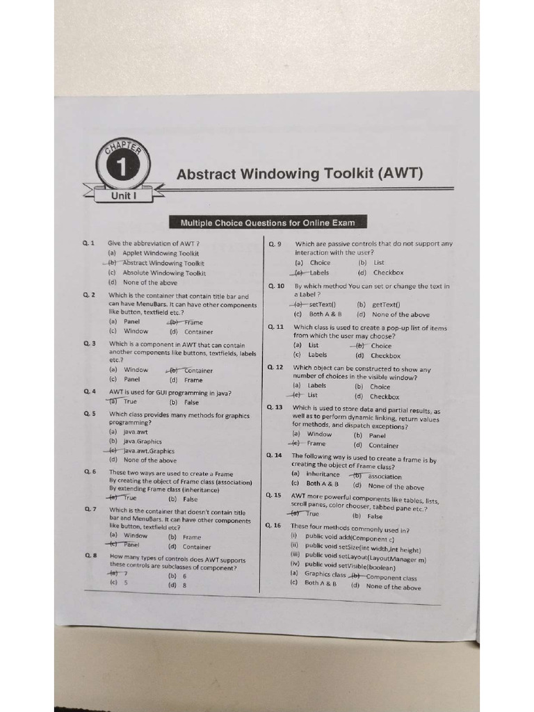 AdvanceJava MCQ | PDF