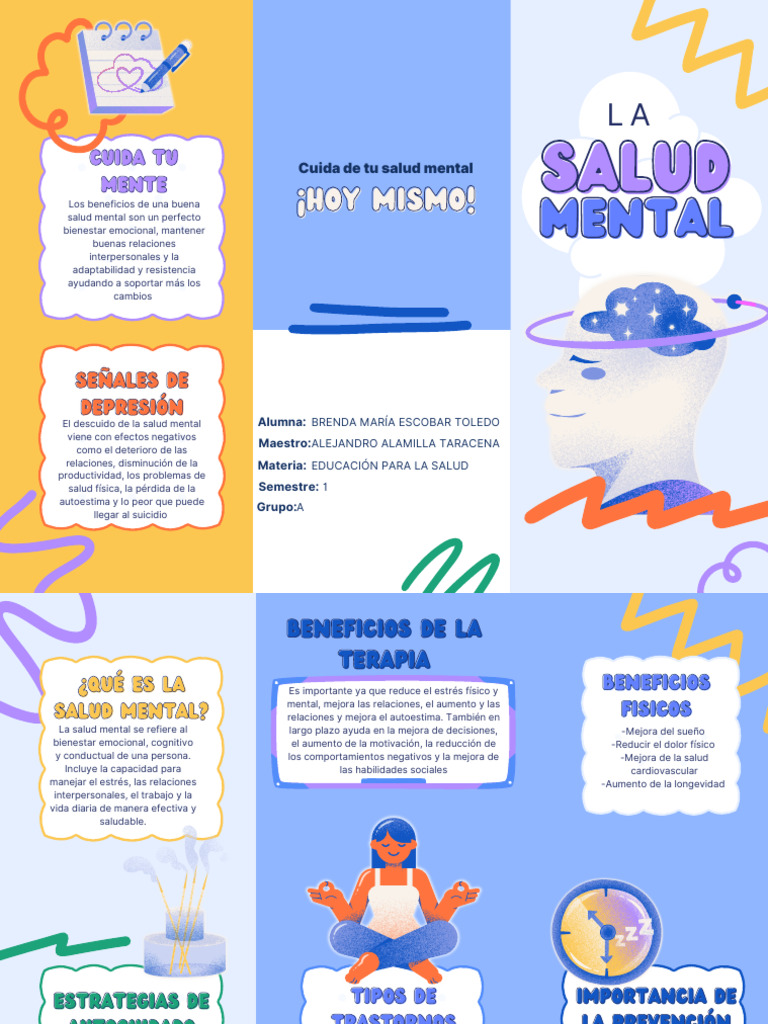 Triptico Salud Mental | PDF | Salud mental | Mente