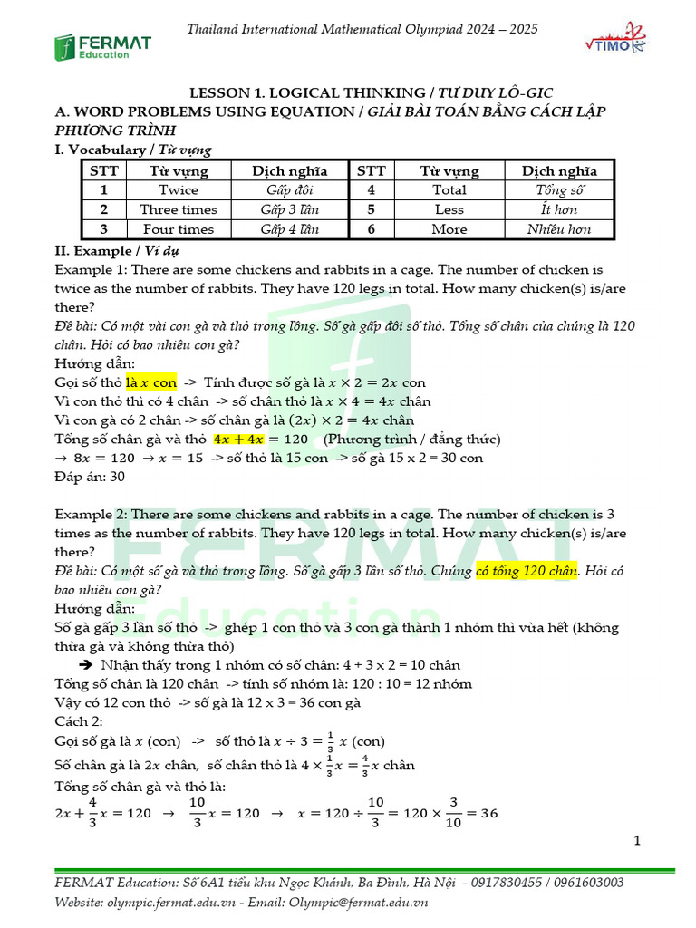 LESSON 1. Logical Thinking. DA | PDF