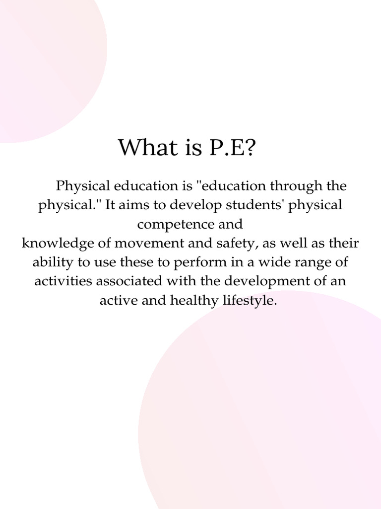 What is PE? | PDF