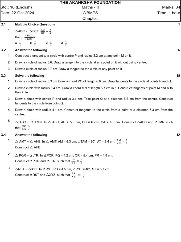 Geometry Construction Garde 10 | PDF | Circle | Euclidean Plane Geometry