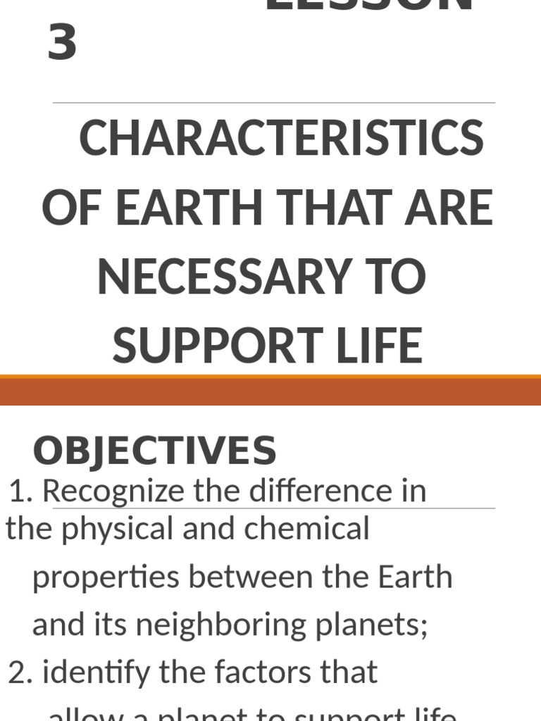 Earth’s Life-Supporting Characteristics | PDF | Earth | Planets