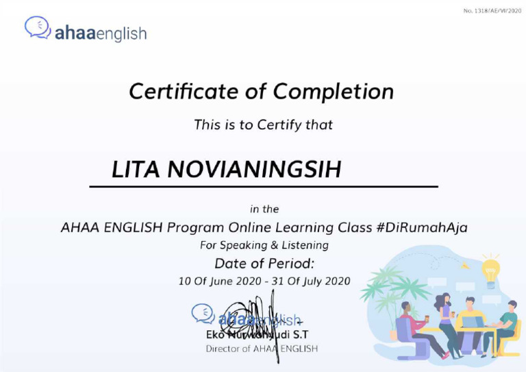 Sertifikat Aha English Litaa | PDF