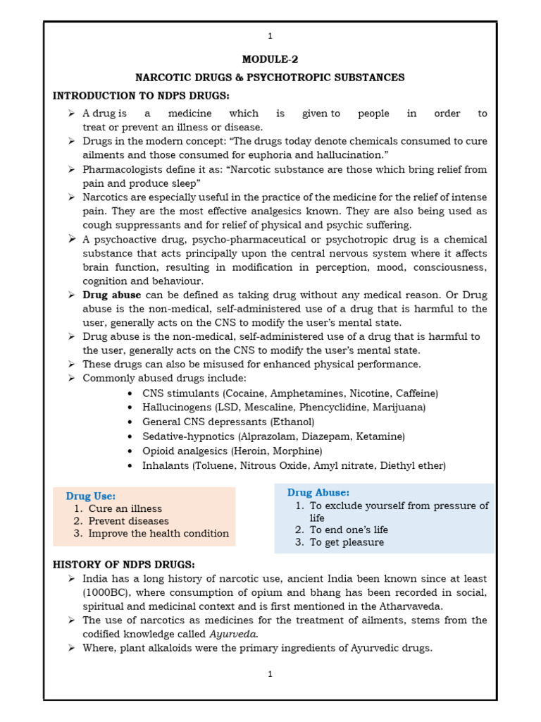 UNIT-2 NDPS DRUGS (1) | PDF | Opium | Substance Dependence