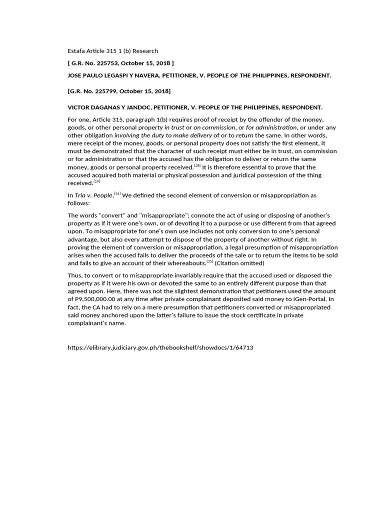 Estafa Article 315 1 | PDF