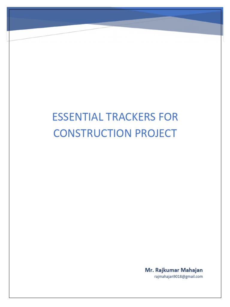 Essential Construction Project Trackers | PDF | Expense | Business