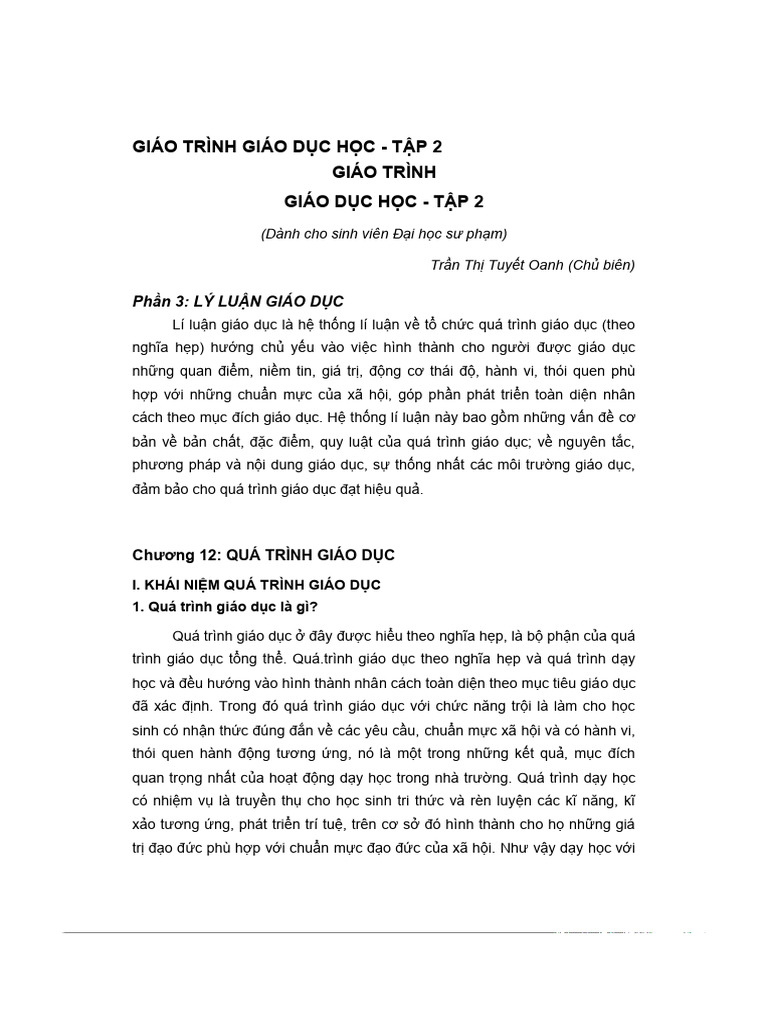 Giáo trình GDH TẬP 2 - TRẦN THỊ TUYẾT OANH | PDF