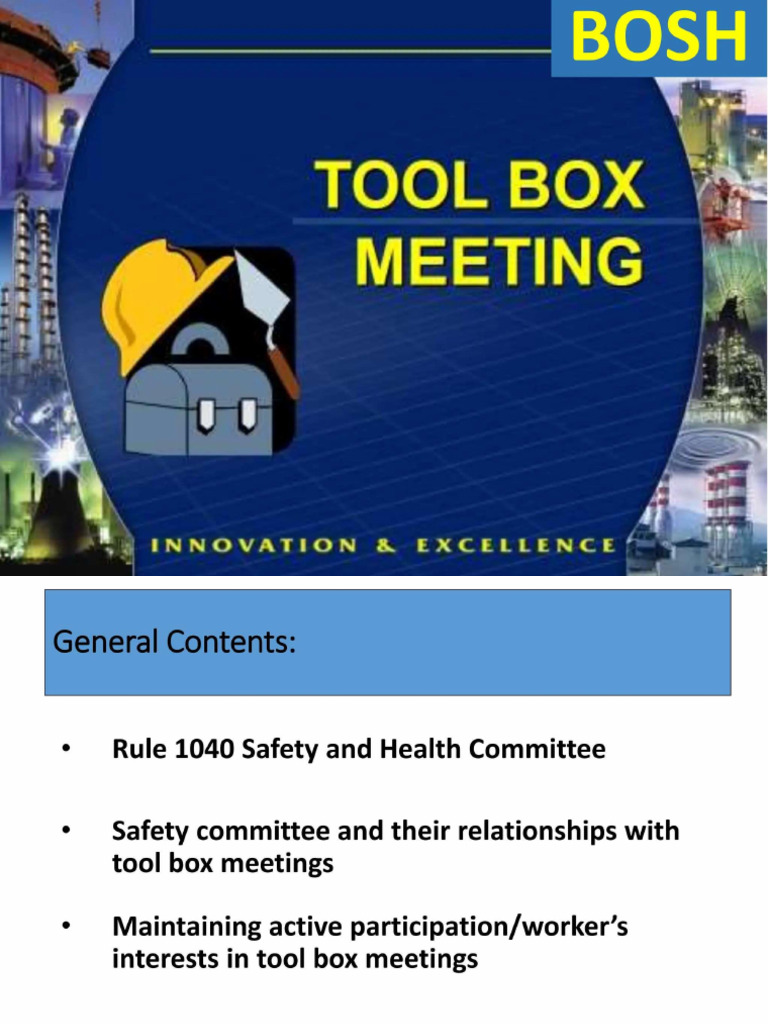 TOOL BOX MEETING PowerPoint Presentation | PDF
