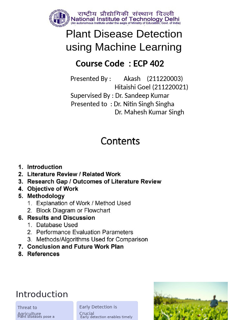 Machine Learning for Plant Disease Detection | PDF | Learning ...