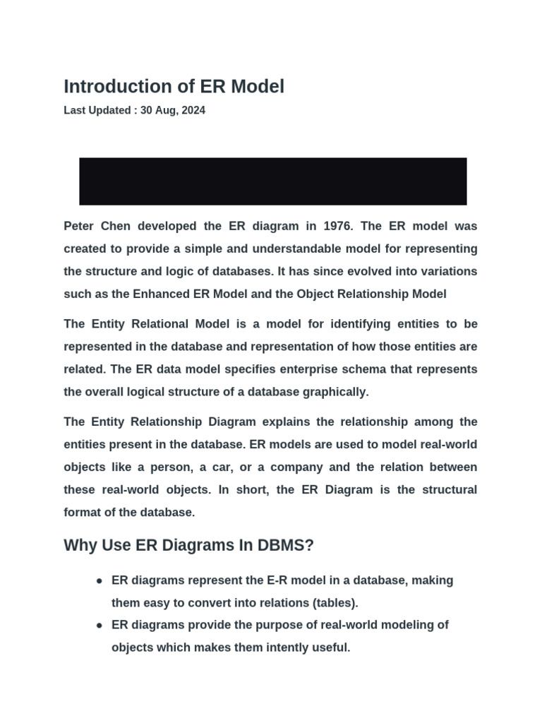 DBMS - Introduction of ER Model | PDF | Databases | Data