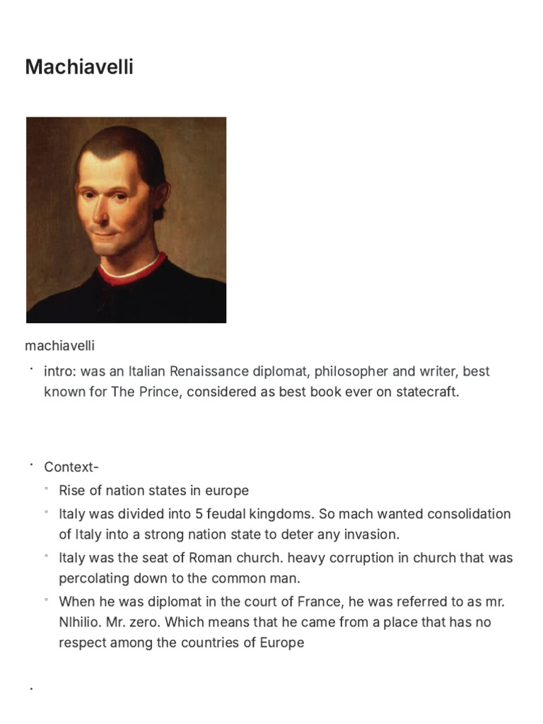 Psir notes by chat gpt | PDF | Niccolò Machiavelli | The Prince