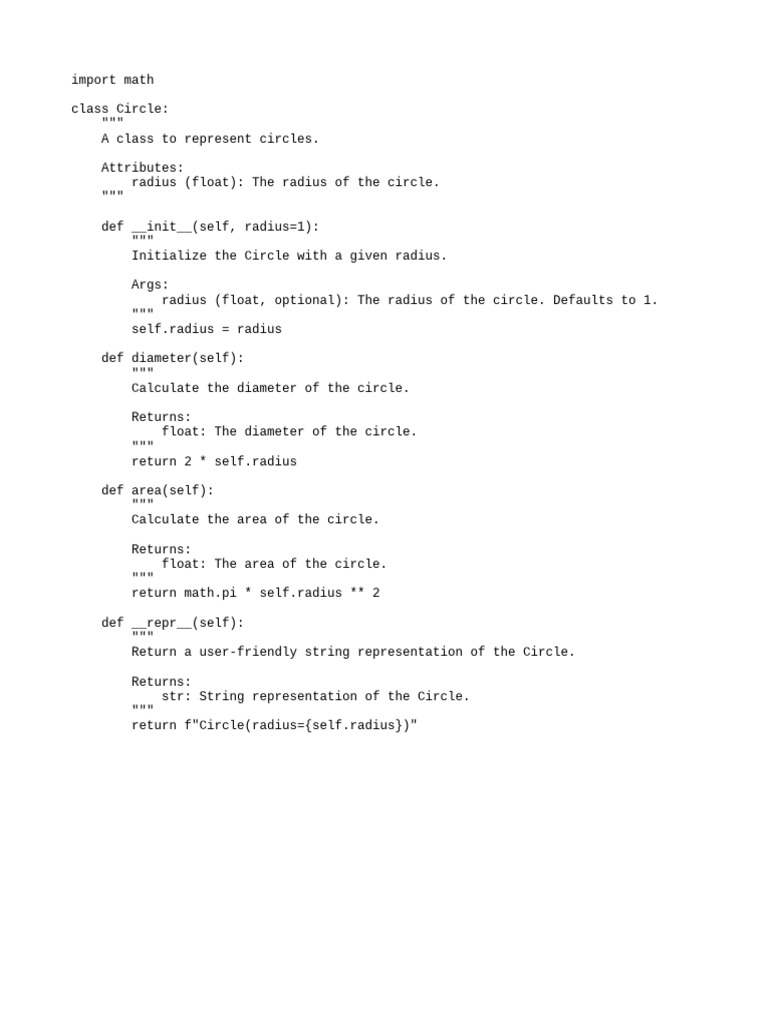 Python Circle Class and Tests | PDF