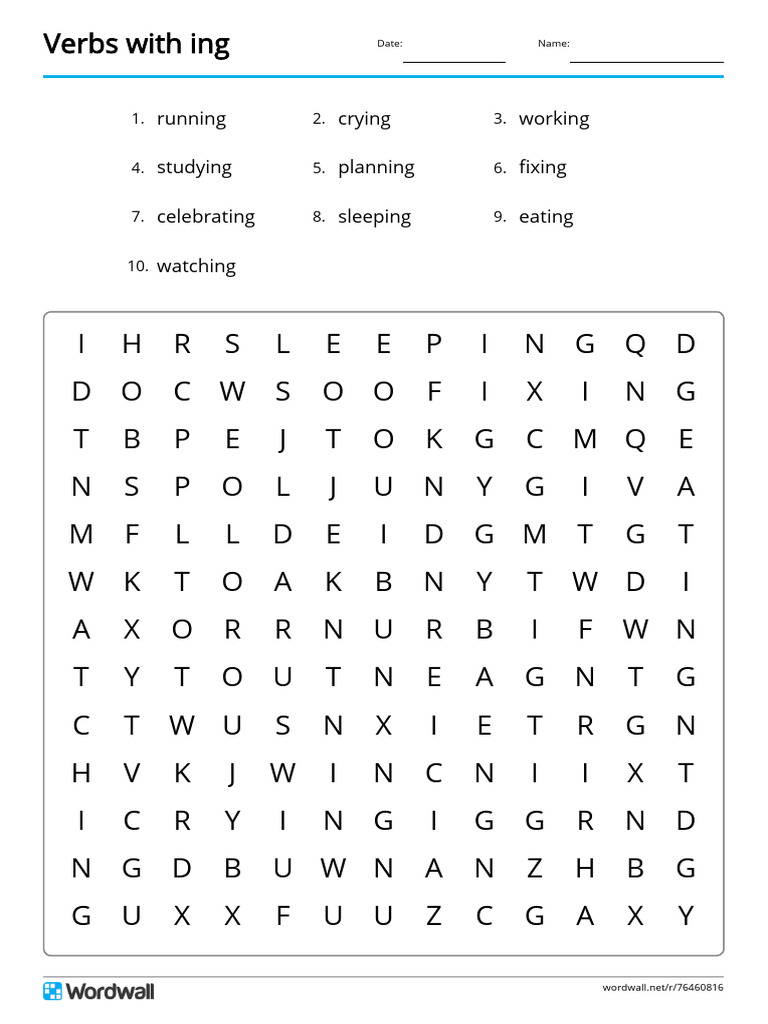 List of Verbs Ending in -ing | PDF