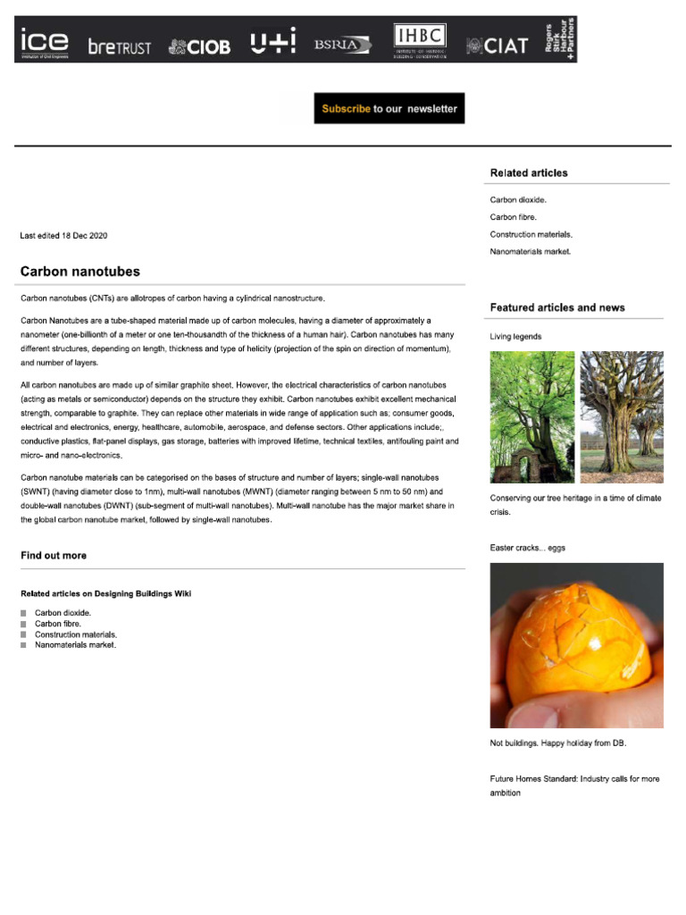 Designing Buildings UK Carbon Nanotubes | PDF