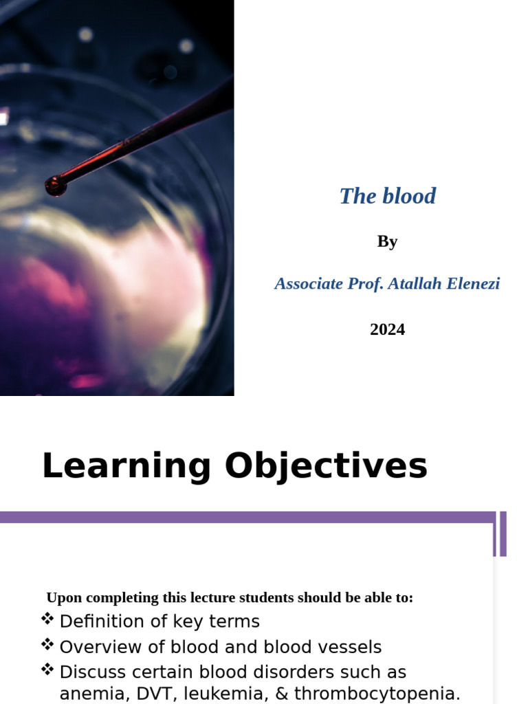 Lecture (5) The blood | PDF | Leukemia | Anemia