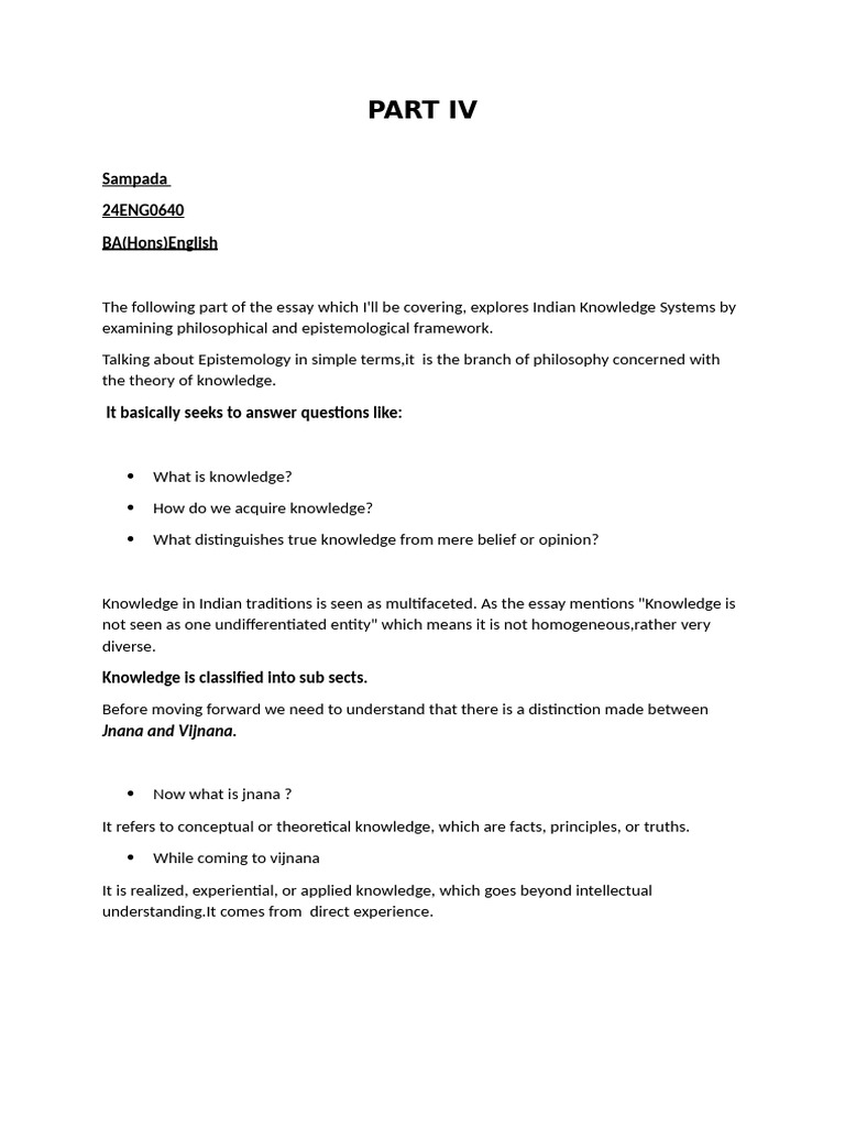 PART IV | PDF | Knowledge | Epistemology