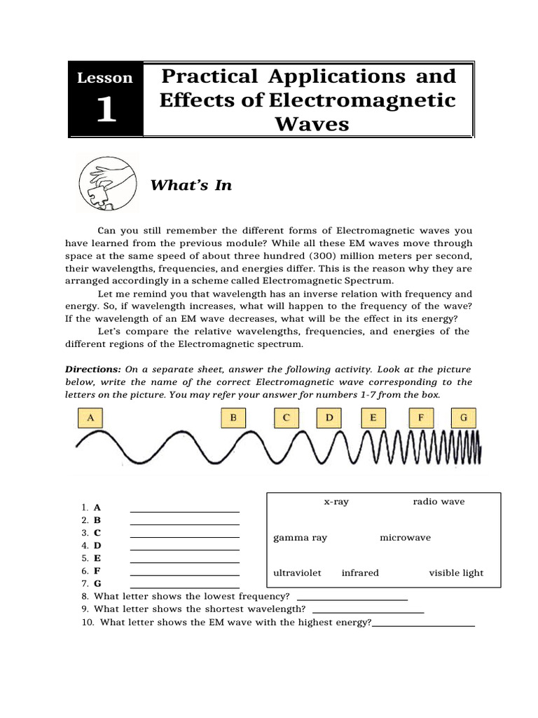 Science 10 - EFFECTS OF EM | PDF | Radiation | Electromagnetic Radiation