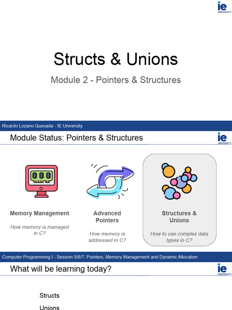 Session VIII - Structs & Unions | PDF | Pointer (Computer Programming) | Software Development