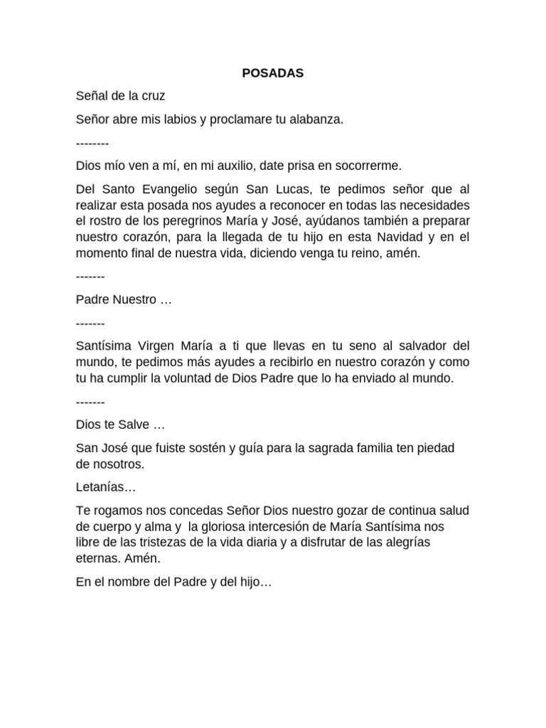 Oracion de Posadas | PDF