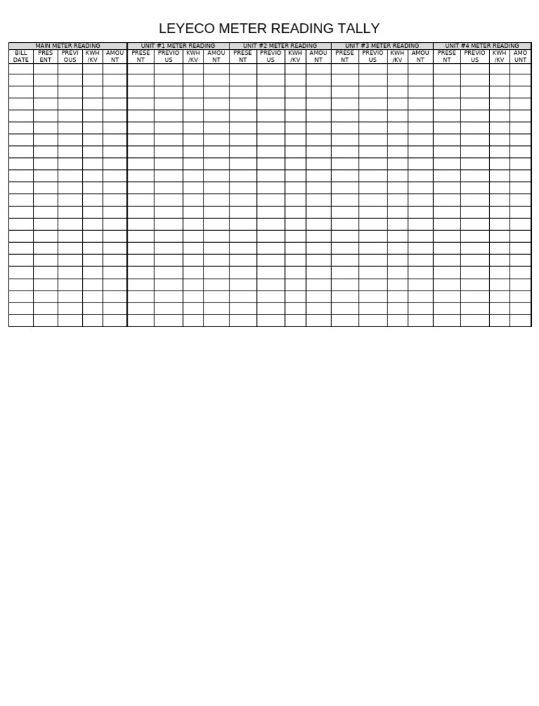 Leyeco Meter Reading Tally | PDF