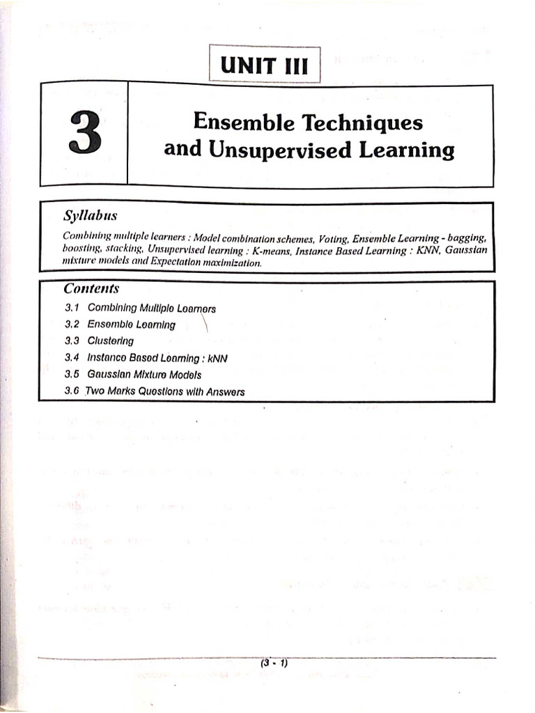 ML Unit 3 | PDF