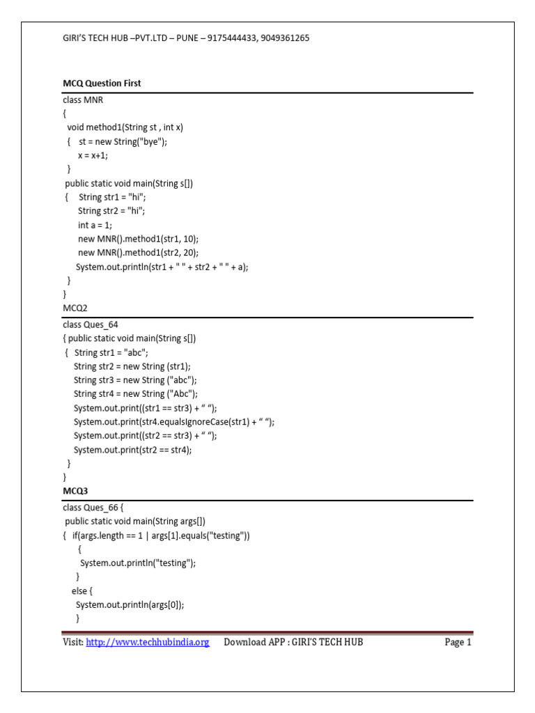 String_Handling_MCQ_Question | PDF | Systems Engineering | Computer Programming