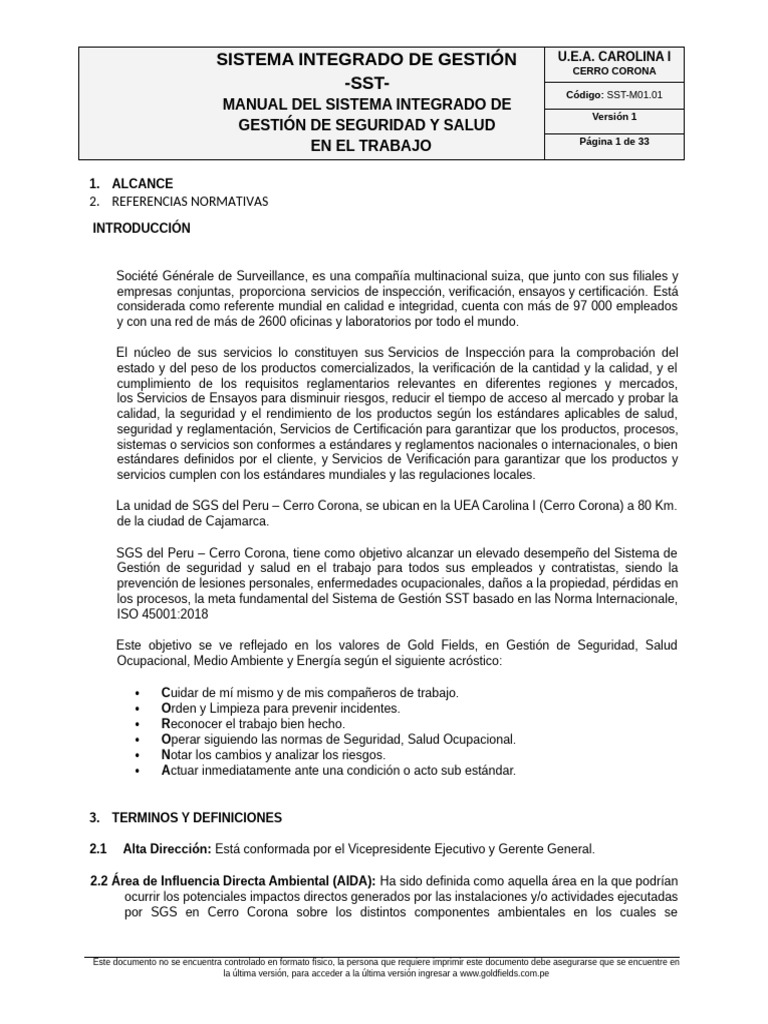 Manual de Gestión de Seguridad y Salud SST | PDF | Seguridad y salud ...