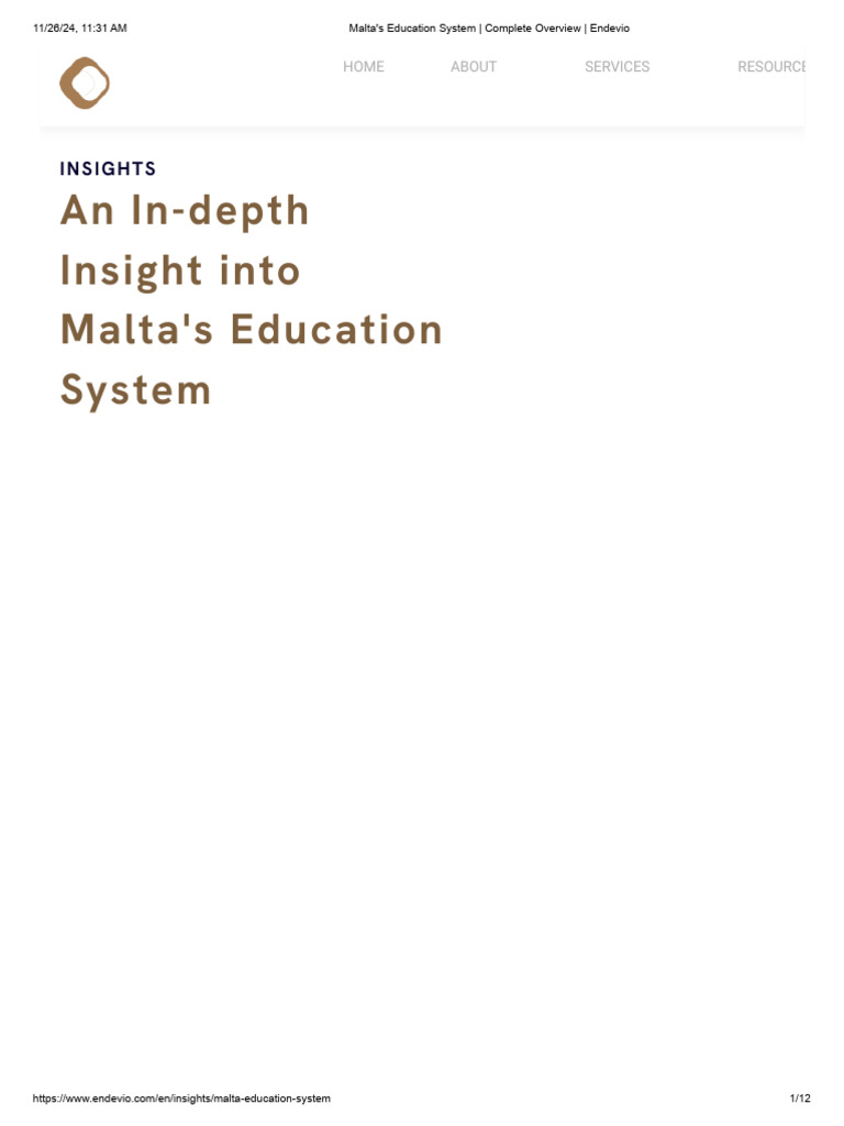 Malta's Education System - Complete Overview - Endevio | PDF | Tuition ...