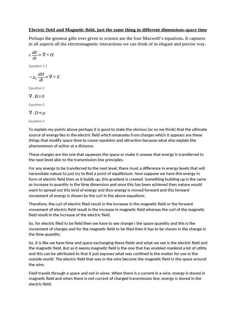 Electric Field and Magnetic Field | PDF | Electric Field | Magnetic Field