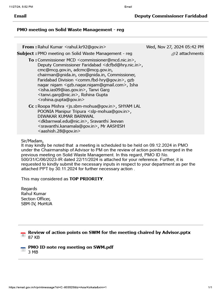 SWM Meeting: Action Points Review | PDF