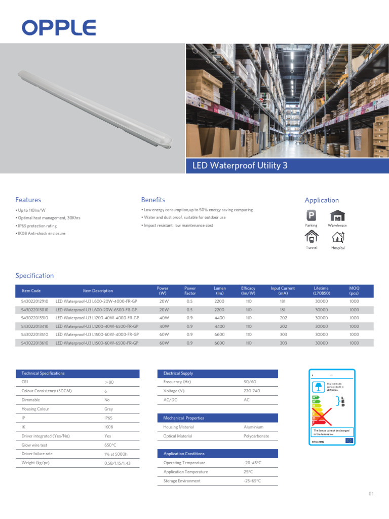 OPPLE LED Waterproof Utility 3 | PDF | Alternating Current | Electrical ...