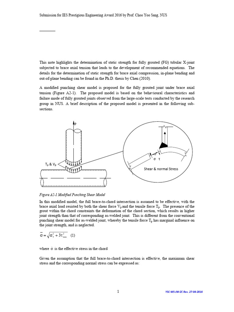 Annex 2 Development of Design Recommendation For Static Strength of Tubular X-Joints With Fully ...