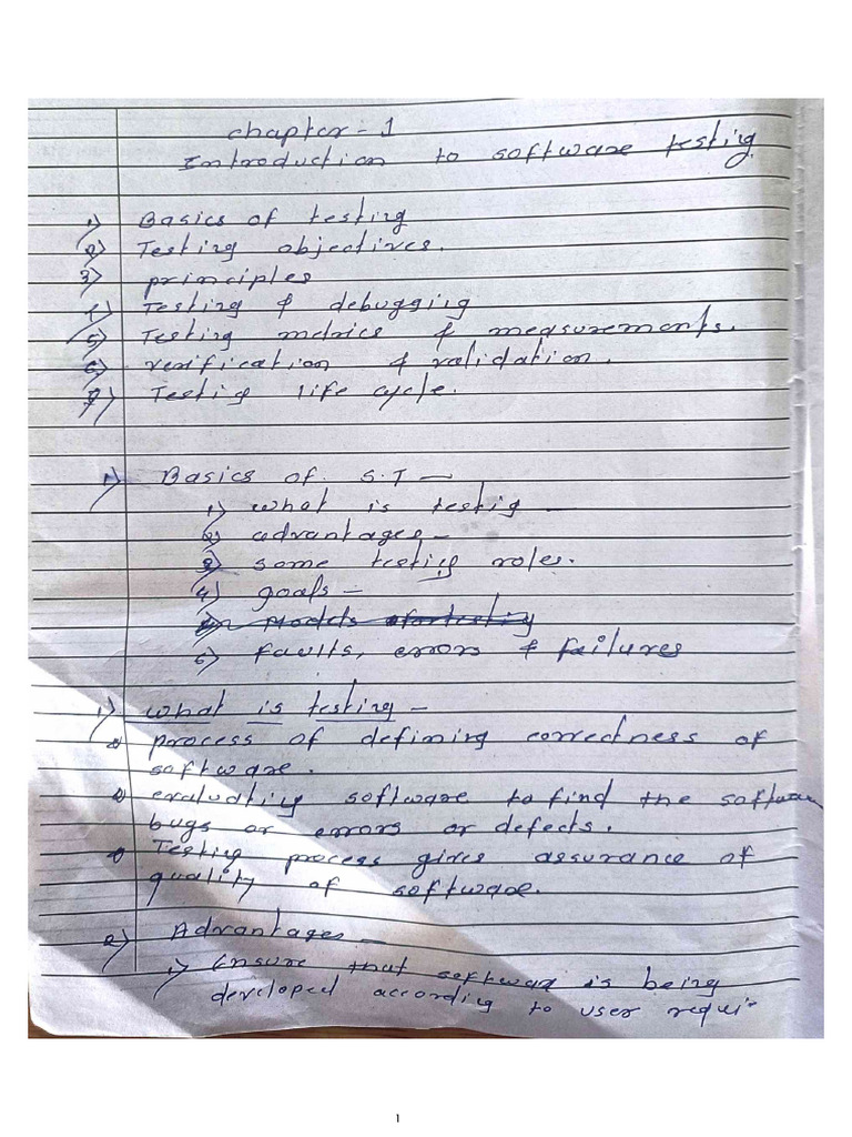 Software Testing Chapter No 1 Notes Pdf