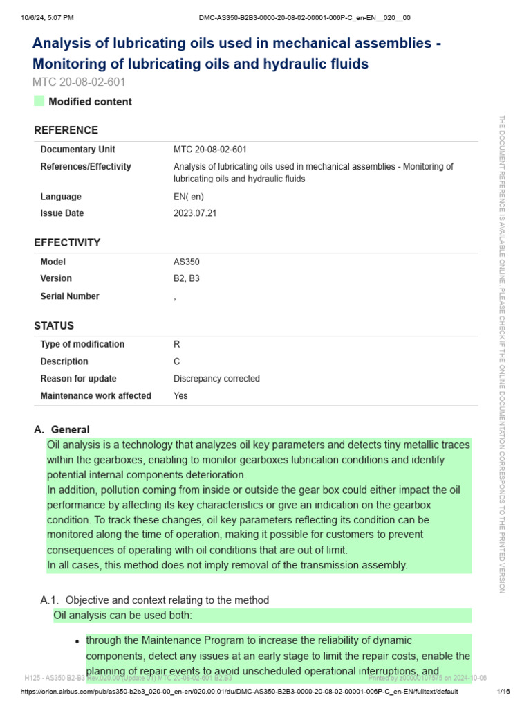 Analysis of Lubricating Oils Used in Mechanical Assemblies - Monitoring ...