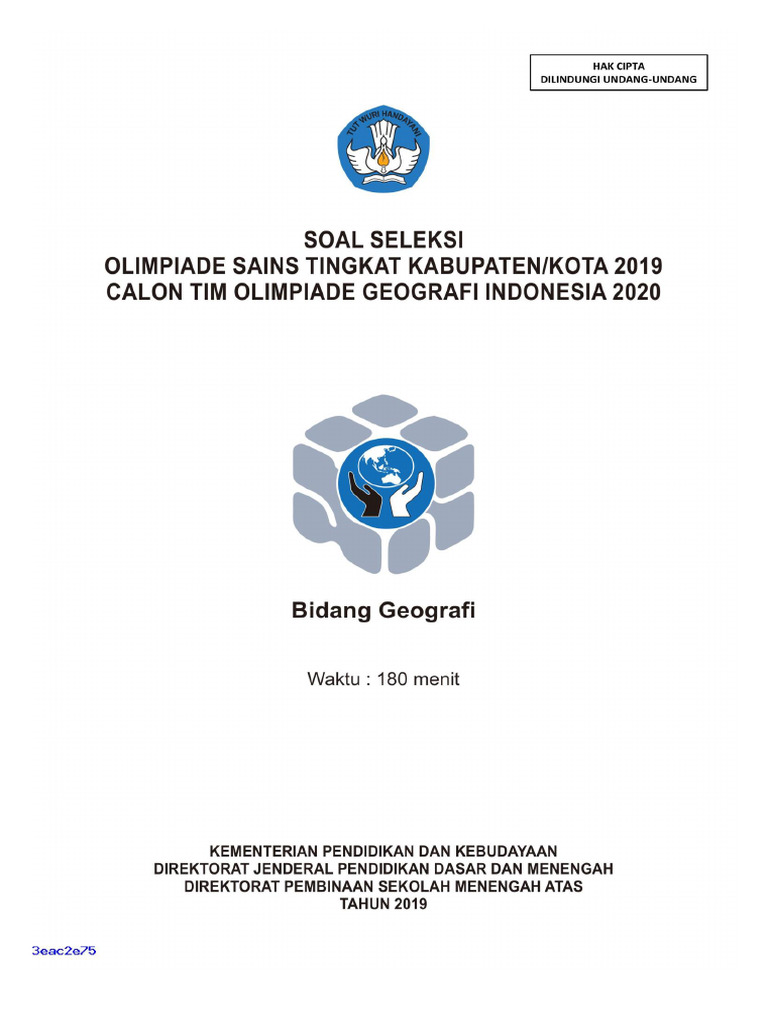 Geografi Soal OSK SMA 2019 | PDF