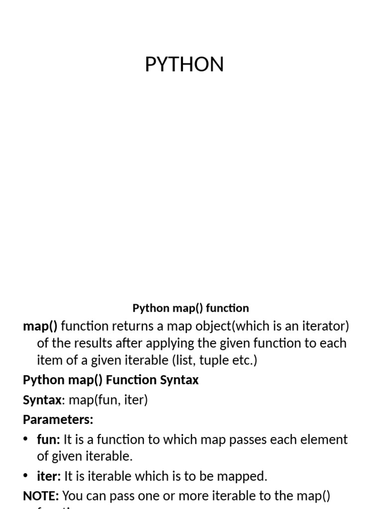 Python map(), filter(), reduce() Guide | PDF | Anonymous Function | Parameter (Computer Programming)
