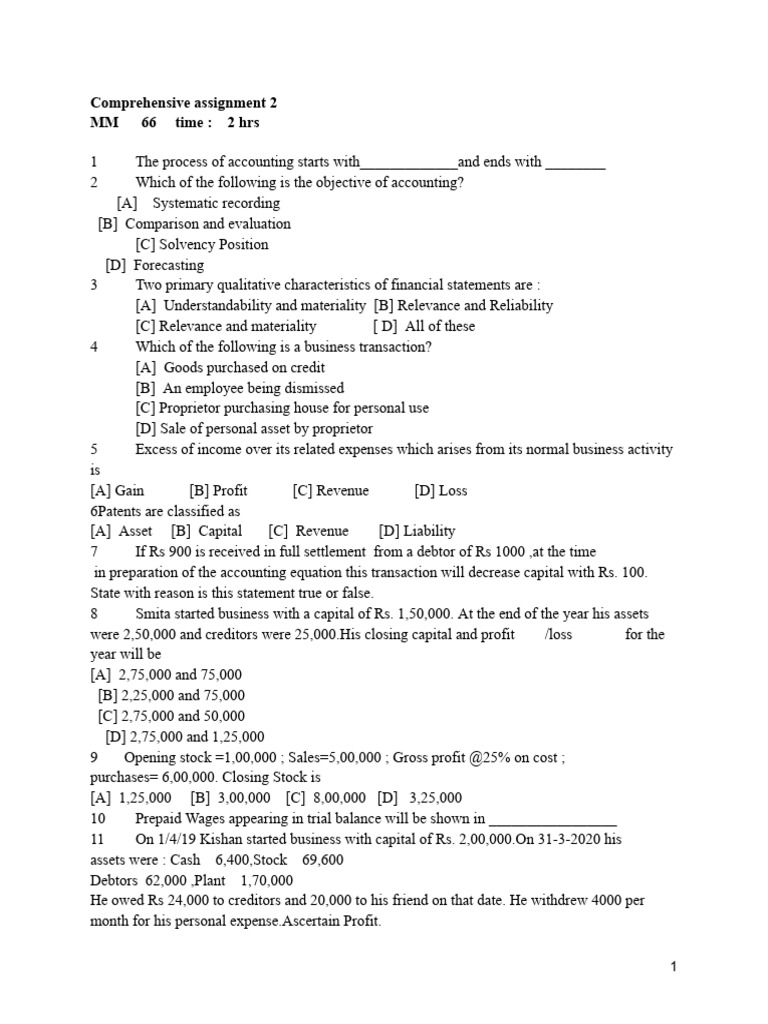 Comprehensive Assignment 2 | PDF | Debits And Credits | Banks