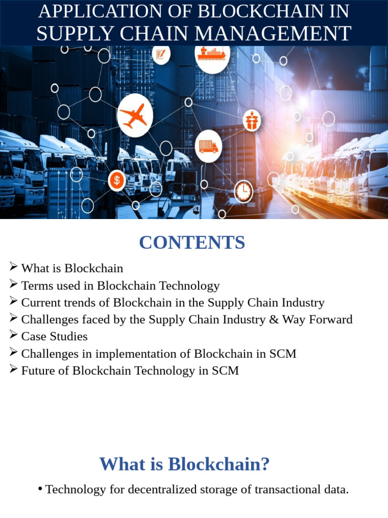 Blockchain Application in SCM (1) | PDF | Supply Chain Management ...