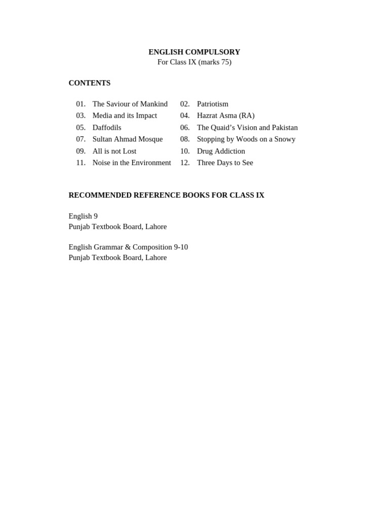 English Compulsory | PDF